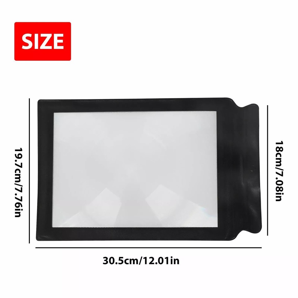 A4 Full Page 3x Magnifier Sheet Book Reading Aid Lens Large Magnifying ...