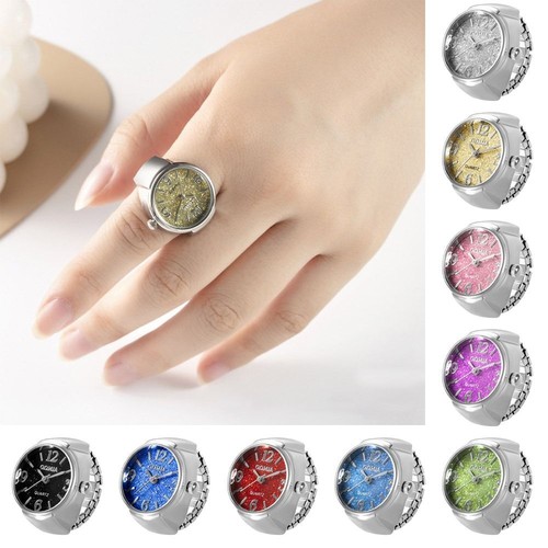 Quartz Ring Watch Alloy Elastic Rings Creative Digital Couple Watch ...