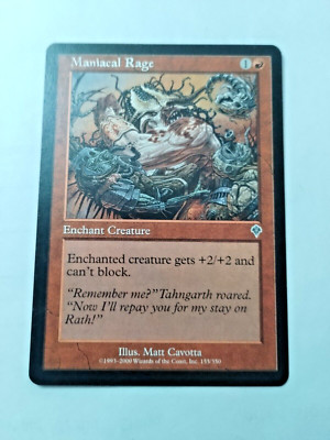 MTG Maniacal Rage Invasion 155/350 Regular Common - Uncirculated | eBay