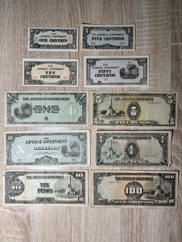 Lot of 10 Japanese Invasion Banknotes WWII Vintage Currency ...