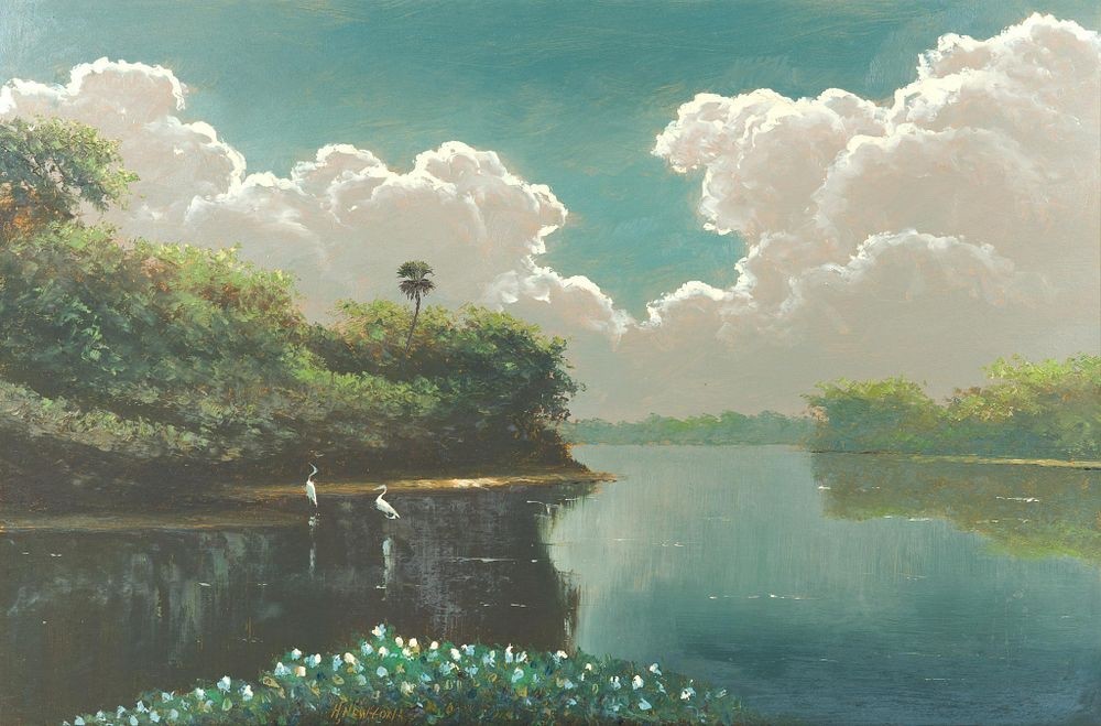 Harold Newton Original Florida Highwayman Artist - Rare oil - 42x30 | eBay