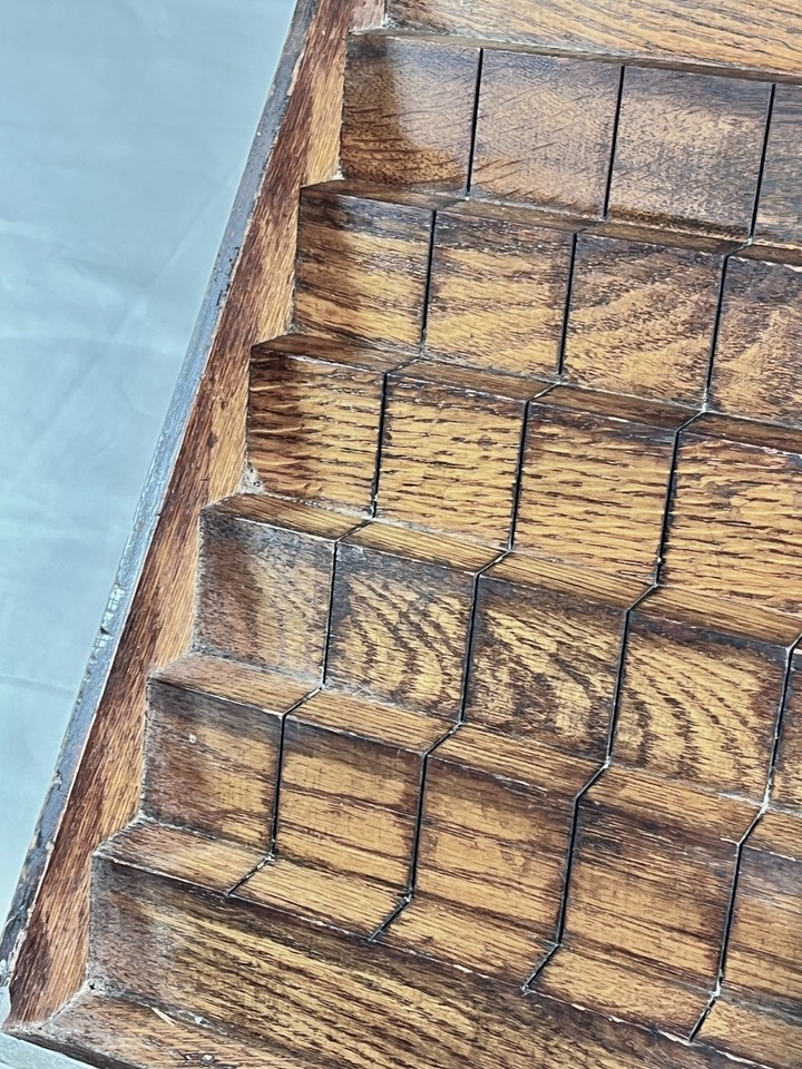 Antique Oak Wooden Display DRAWER Slanted Grooved Base - Rustic ...