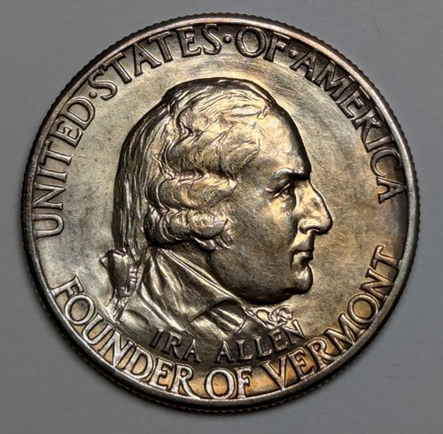 1927 Vermont Commemorative Silver Half Dollar AU | eBay