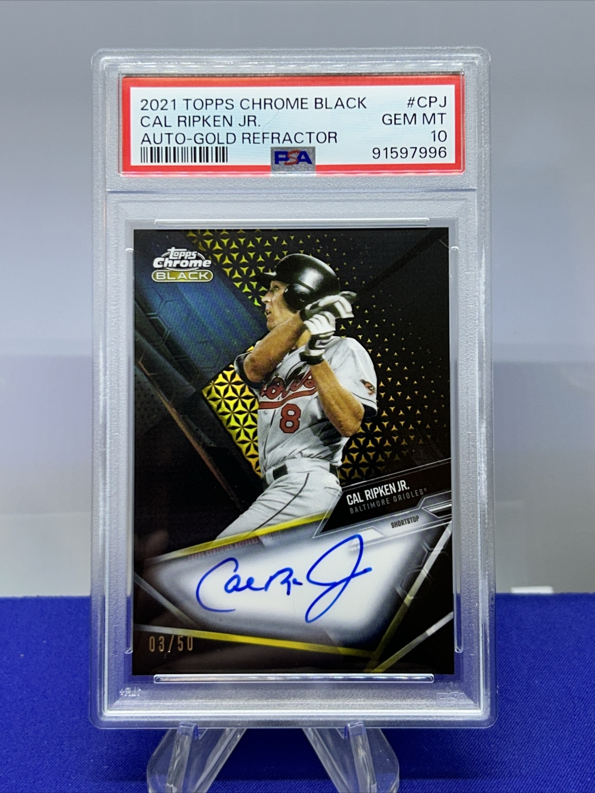 2021 Topps Chrome Black Gold Refractor Cal Ripken Jr. Auto /50 Orioles ...