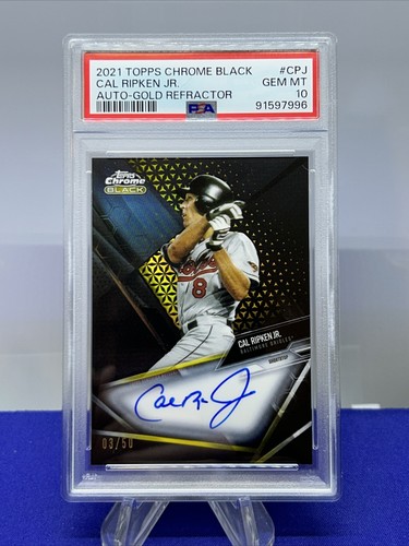 2021 Topps Chrome Black Gold Refractor Cal Ripken Jr. Auto /50 Orioles ...