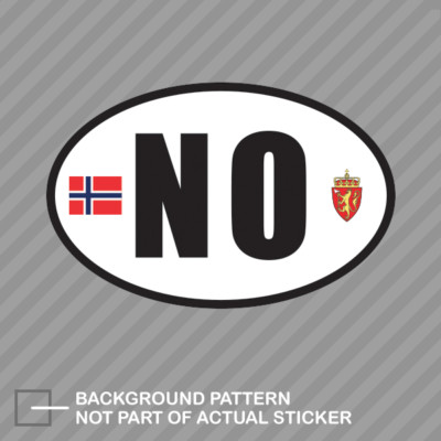 Norway Oval Sticker Decal Vinyl Norwegian Country Code euro NO v6 | eBay