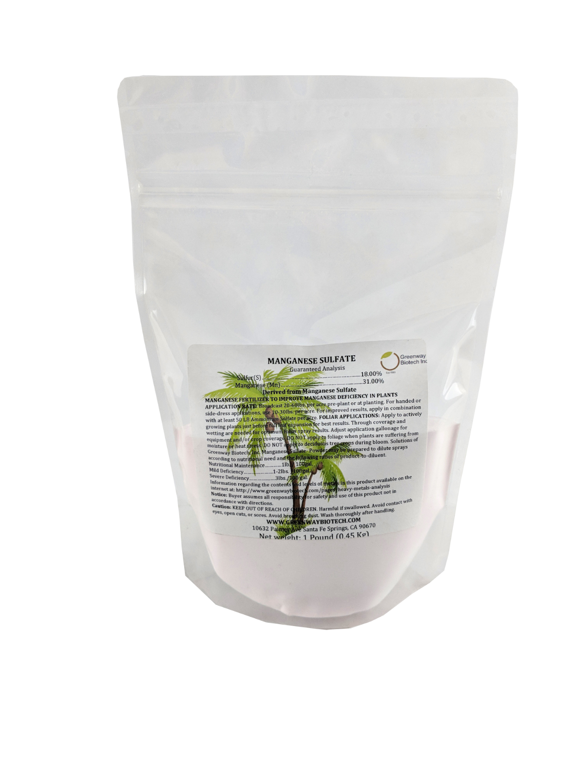 Manganese Sulfate Powder 31% Manganese 100% Water Soluble Feed Grade 1 ...