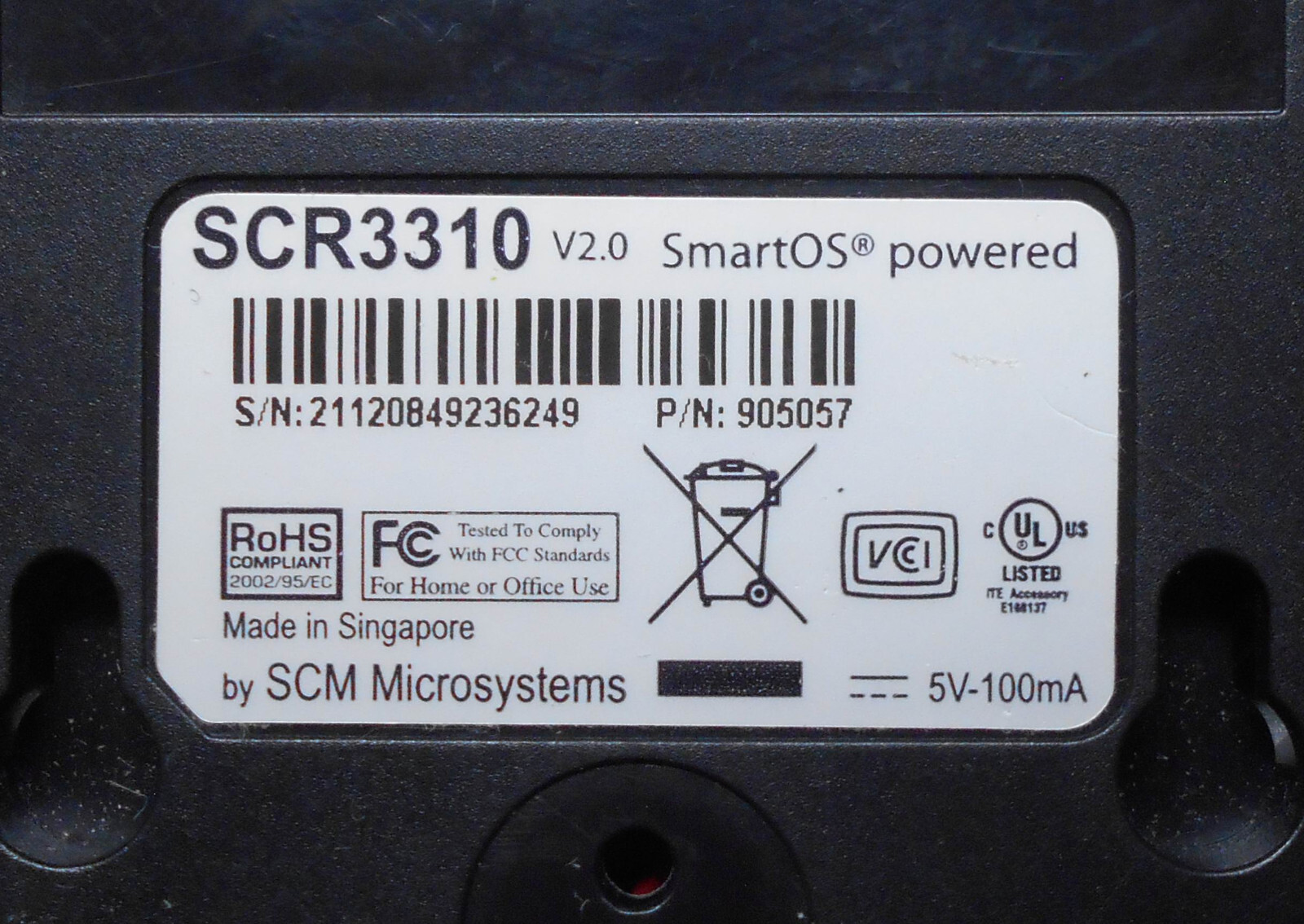 SCM+Microsystems+USB+Smart+ID+Card+Reader+Adapter+DOD+CAC+Scr3310+V2.0 ...