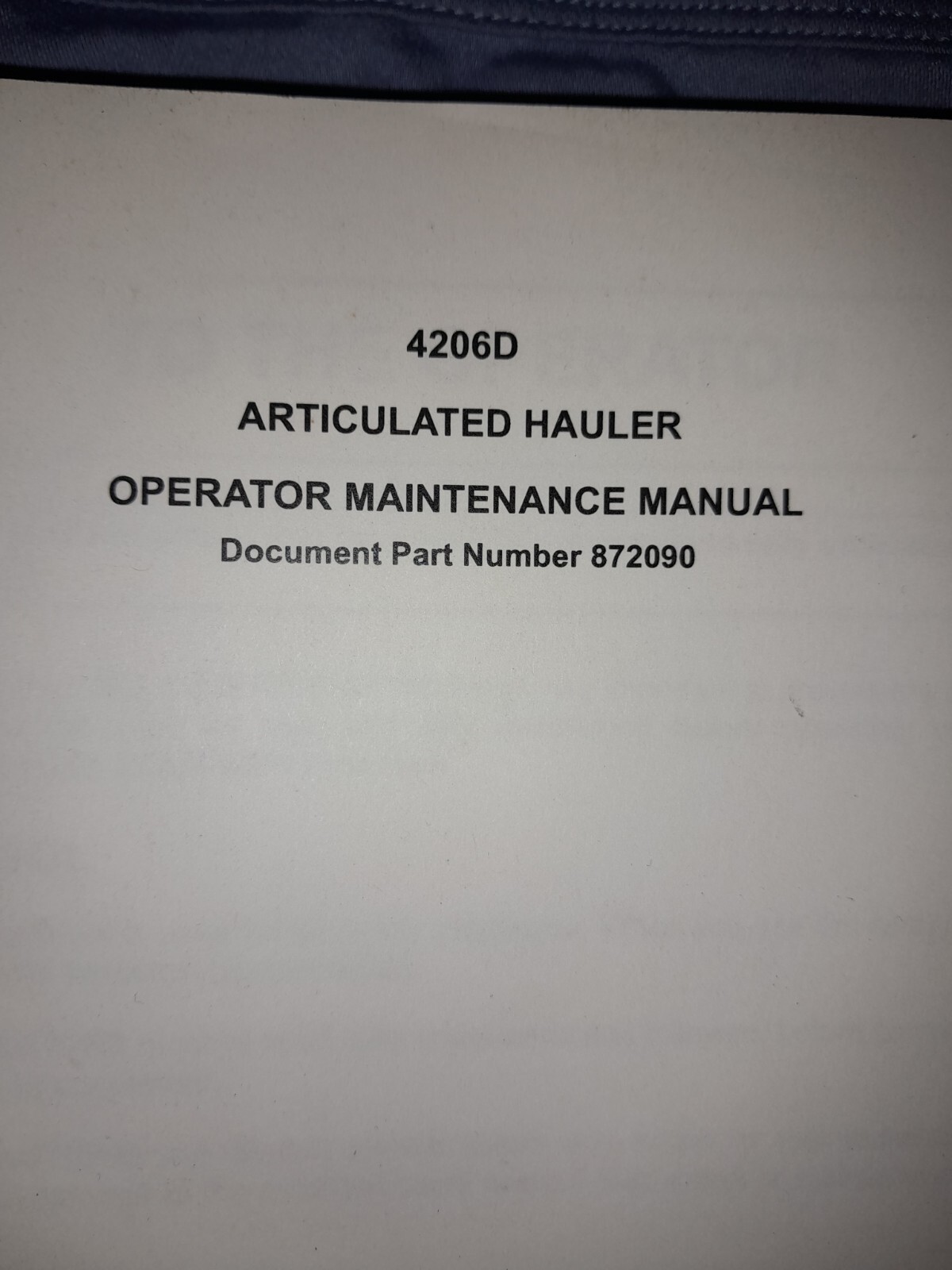Bell 4206 D operators maintenance Manual Part Number 872090 | eBay
