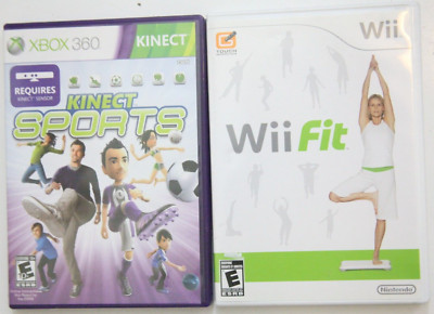 Lot of Two (2) Video Games Wii Fit & Kinect Sports Xbox 360 Disc Box ...