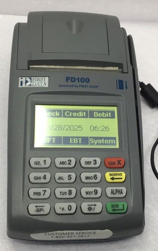 First Data FD100 Credit Card Terminal Not Tested Lights Up Appears To ...