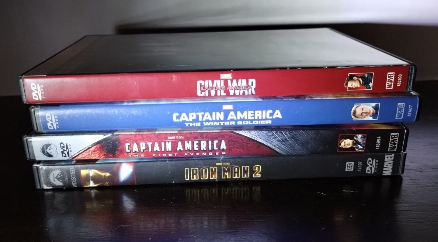 Lot Of 4 Marvel Superhero Dvds Captain America Three Films And Iron Man ...