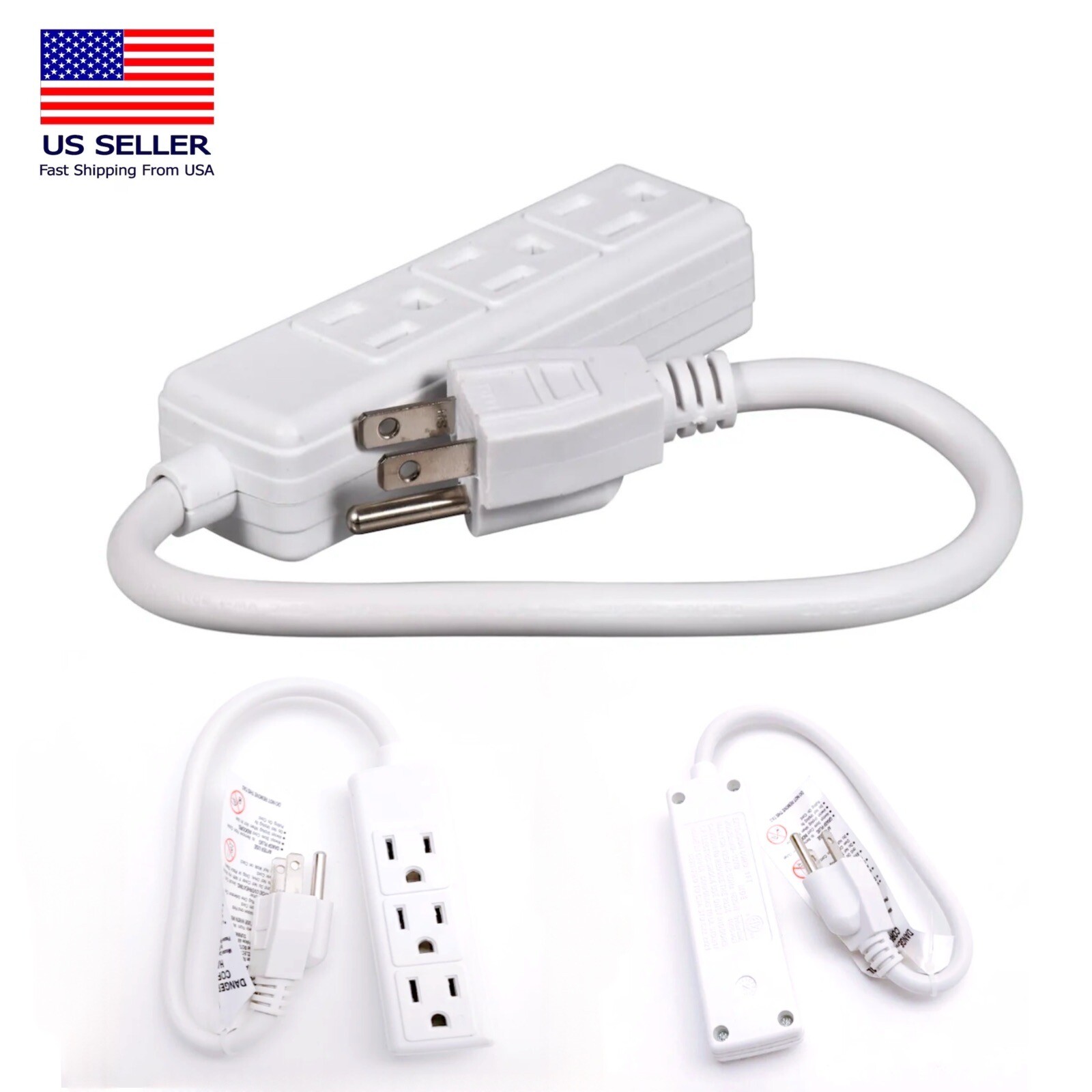3 Outlets Power Bar 3 Prong Plug Power Bar Indoor 12 inch ( 1 Pack ) | eBay