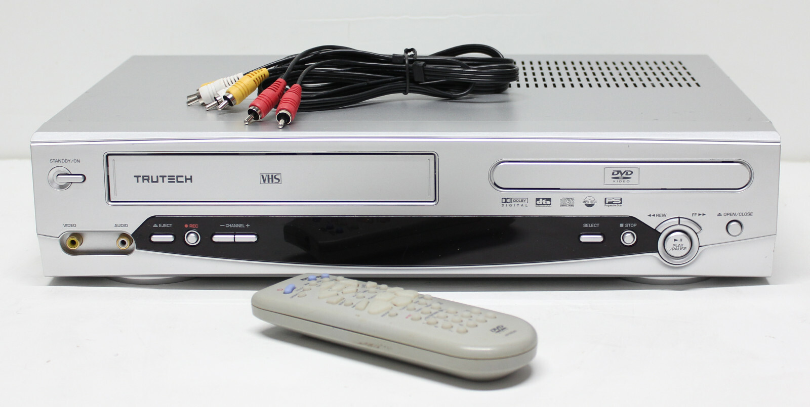 TruTech Tru Tech DV4TS05 DVD VCR VHS Player Deck with Remote and Cables ...