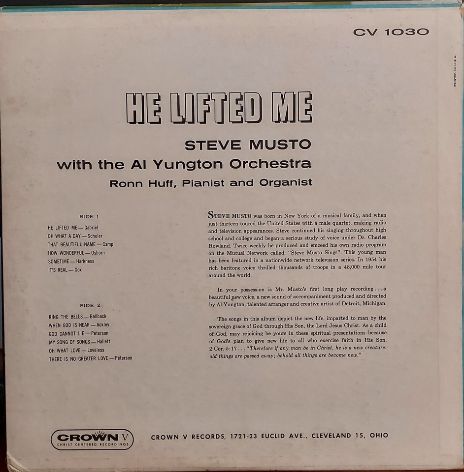 Steve Musto He Lifted Me Gospel Music LP RECORD ALBUM | eBay