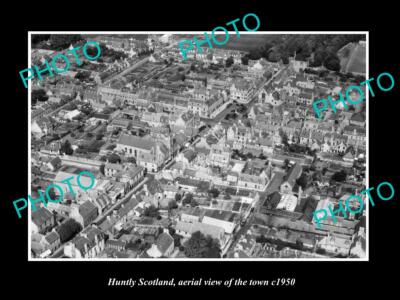 OLD 8x6 HISTORIC PHOTO OF HUNTLY SCOTLAND AERIAL VIEW OF THE TOWN c1950 ...