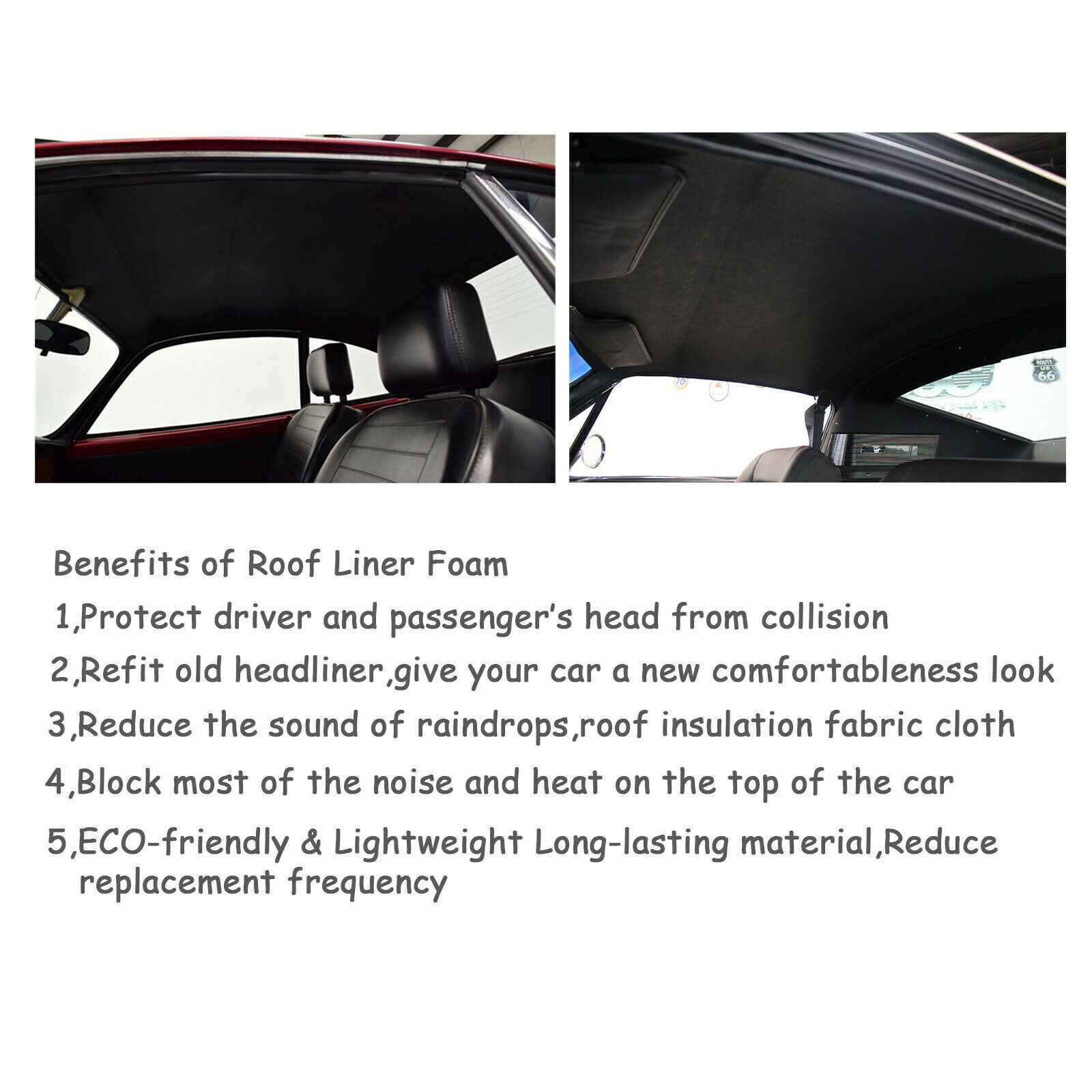 300x150CM Car Roof Headliner Fabric Upholstery Hood Lining Foam Revamp ...