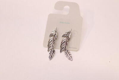 Hinged Feather Rhinestone Earrings | eBay