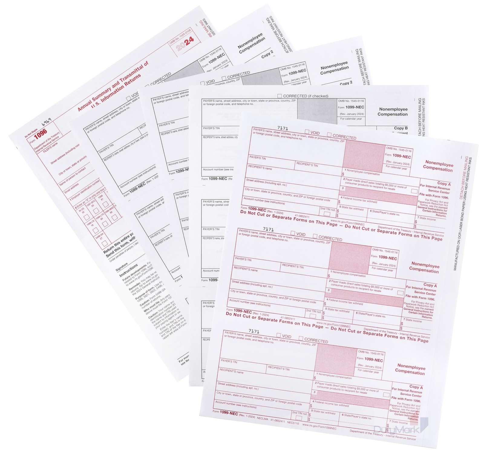 1099 NEC Forms 2024 4-Part, 15 Pack Tax Forms Kit, Use with Quick | eBay