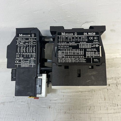 Moeller DILM9-10 With ZB12 DIL M(C)9 w/ ZB12-2,4 Power Contractor 3 ...