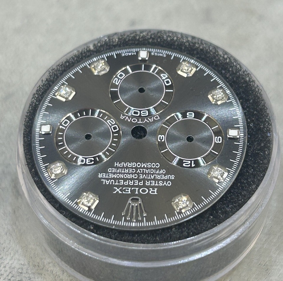 Rolex Cosmograph Daytona Custom Dark Gray Diamond Dial For 116520 ...