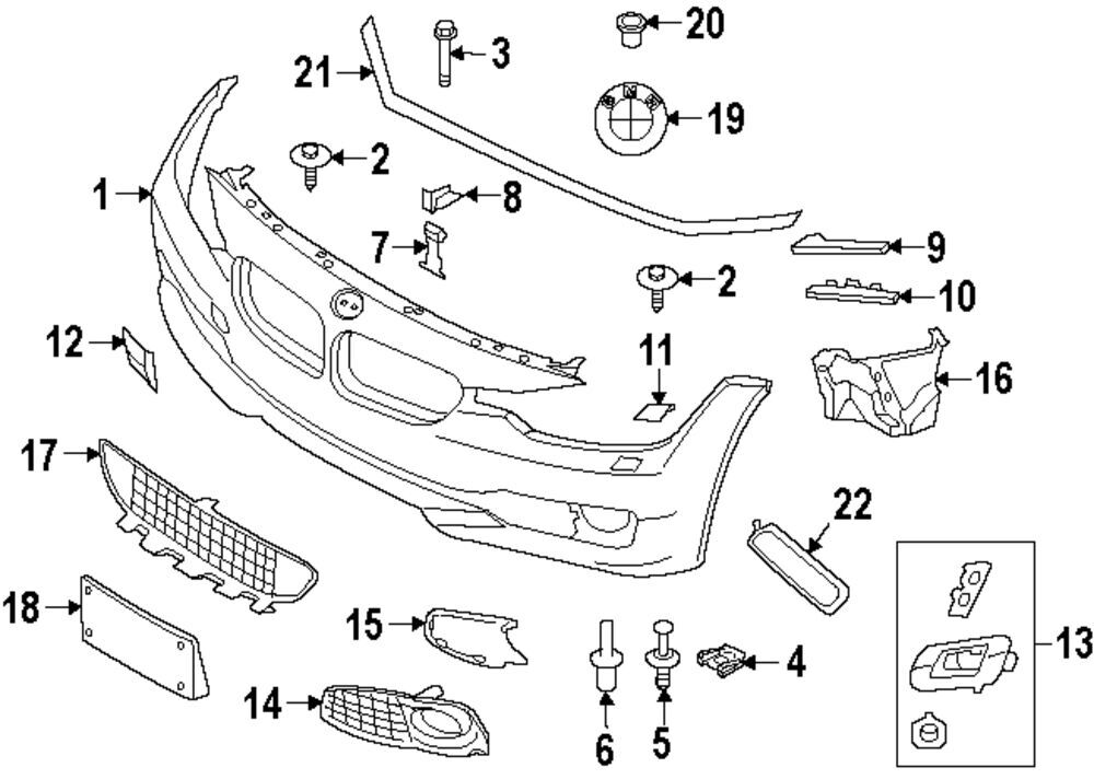 For 2014-2021 BMW 4 Series F32 435i 430i 440i M Sport Front Lower ...