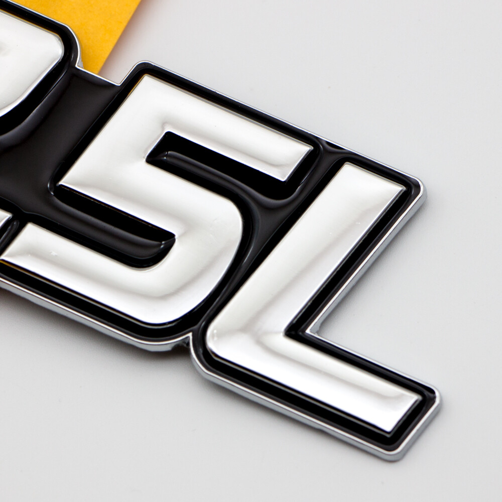 3D Chrome Silver & Black 3.5L Logo Engine Letter Emblem Metal V6 V8 ...