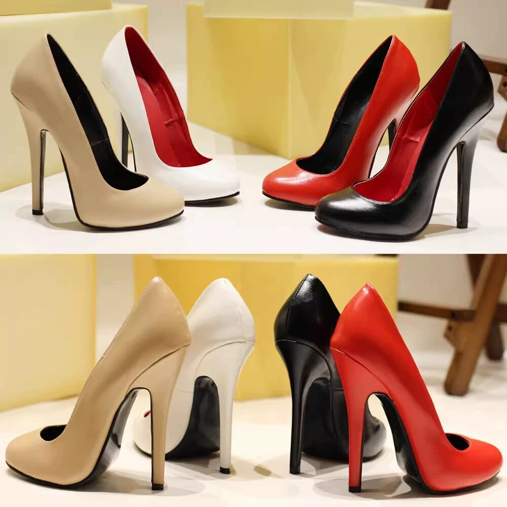 5.5 Inch Stiletto High Heel Unisex Sleek Night Club Round Toe Pump Man ...