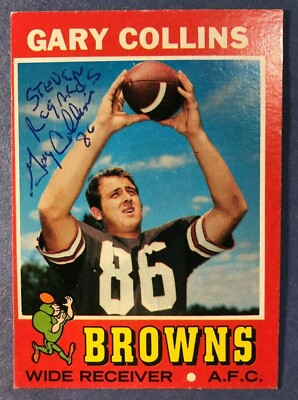 SIGNED GARY COLLINS 1971 TOPPS FOOTBALL CARD AUTOGRAPH BROWNS #75 | eBay