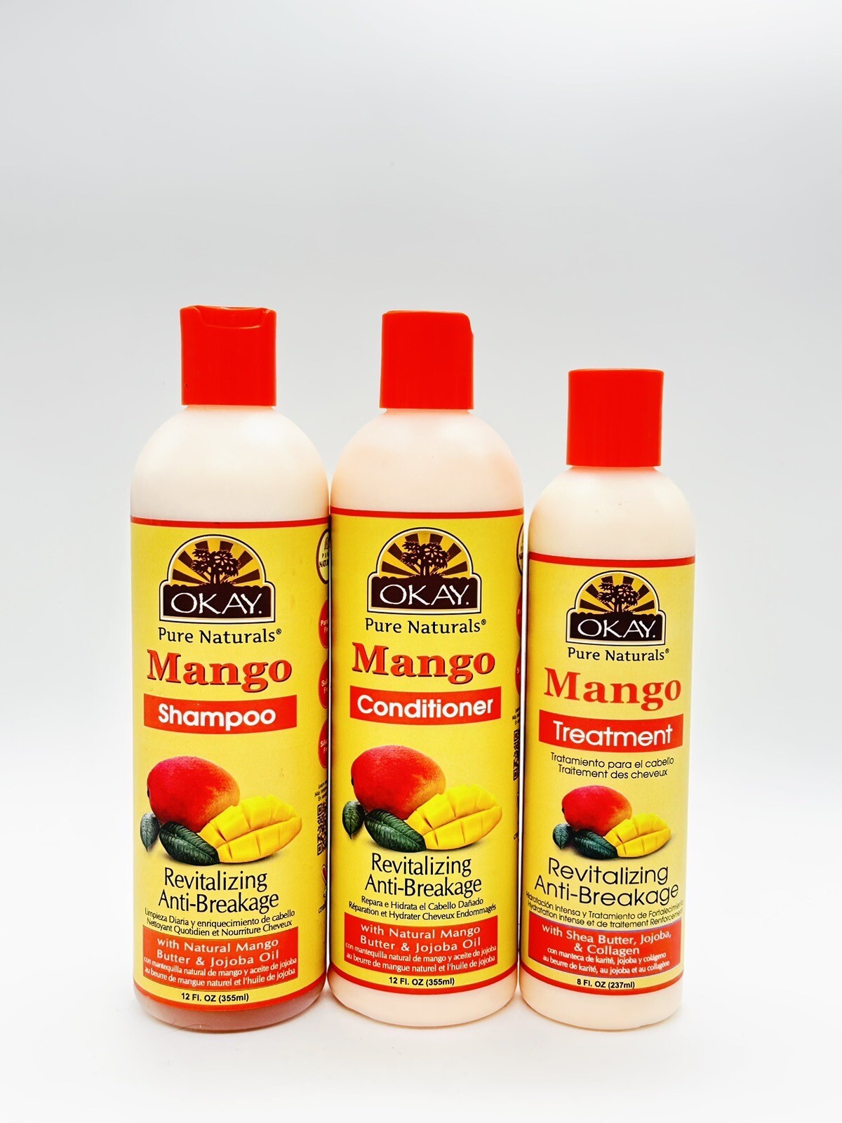 Okay Mango Shampoo & Conditioner 12 Fl Oz + Leave In Conditioner 8 Fl ...
