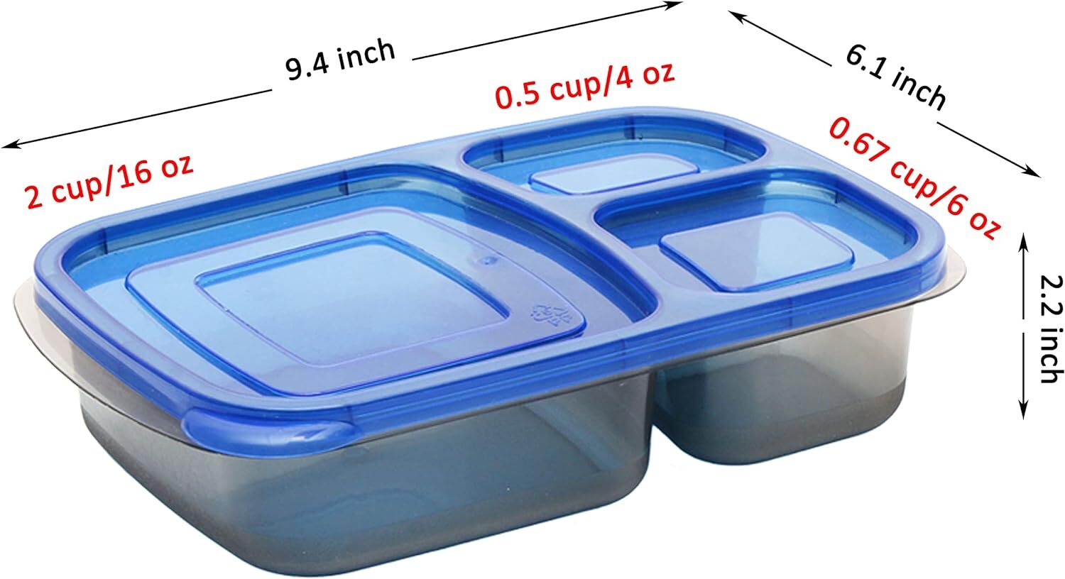Youngever 7 Sets Bento Lunch Box, Meal Prep Containers, Reusable 3 ...