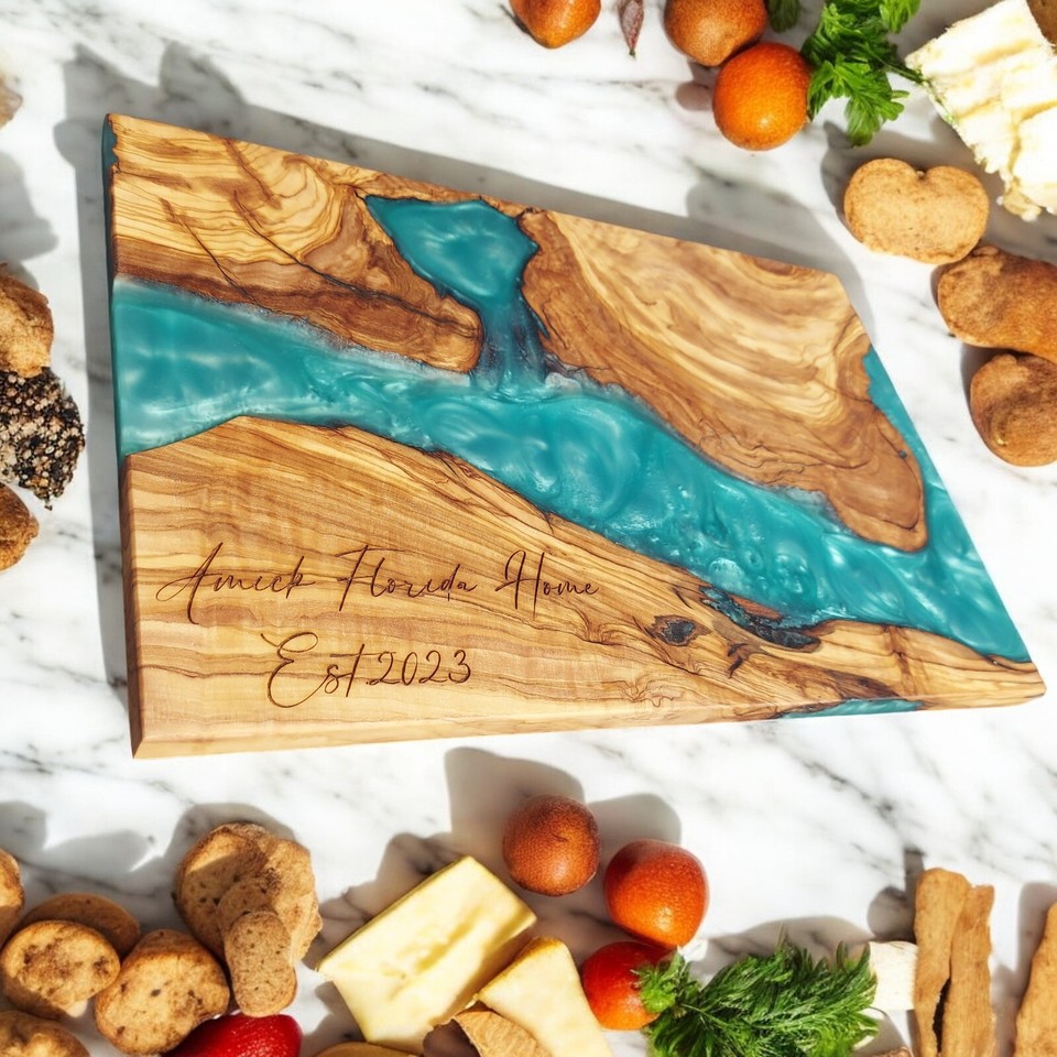 Custom Made,Charcuterie Board,Epoxy River Cutting Board,Epoxy Resin ...