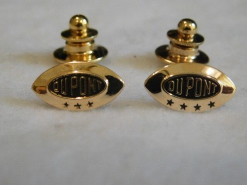 VINTAGE 14K YELLOW GOLD BLACK ENAMEL DUPONT EMPLOYEE 15 & 20 YEAR ...