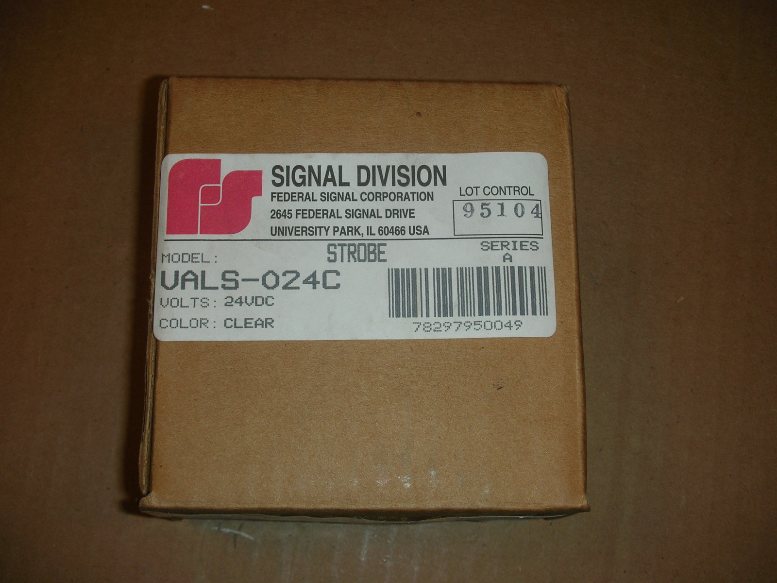 FEDERAL SIGNAL VISALERT VALS-024C Warning Light Strobe Tube Clear Bulb ...