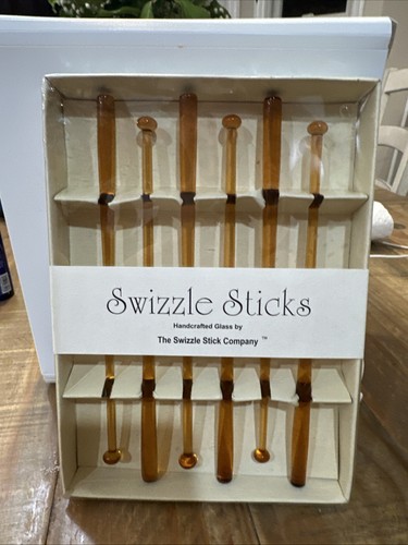 Swizzle Sticks Handcrafted Glass Baseball Bats 6 Count | eBay