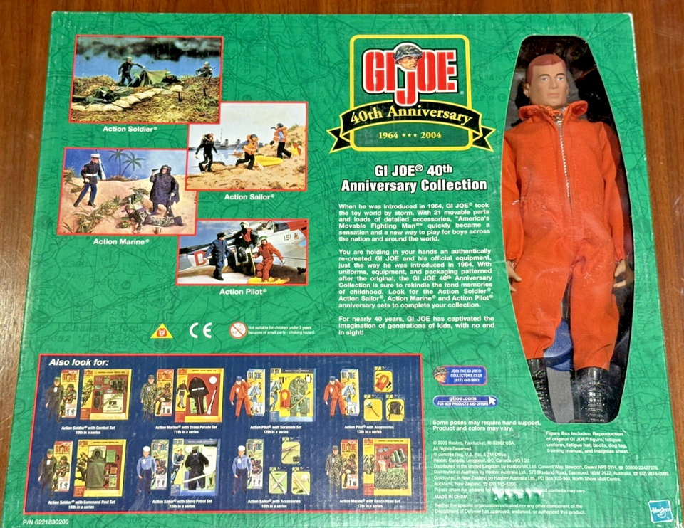 GI Joe 12" 40th Anniversary Action Scramble Pilot Uniform Set 12th 2004 ...