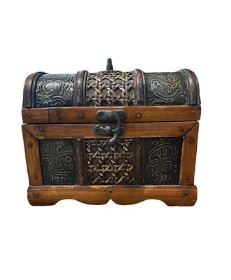 Decorative Antique Wooden Small Brown Chest Tabletop Hardware | eBay
