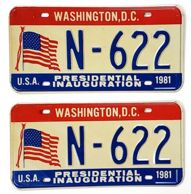 1981 Ronald Reagan Inaugural License Plate Matched Set | eBay