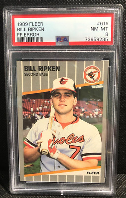 1989 Fleer Bill Ripken FF ERROR Card #616 Billy F**K Face Bat Rare PSA ...