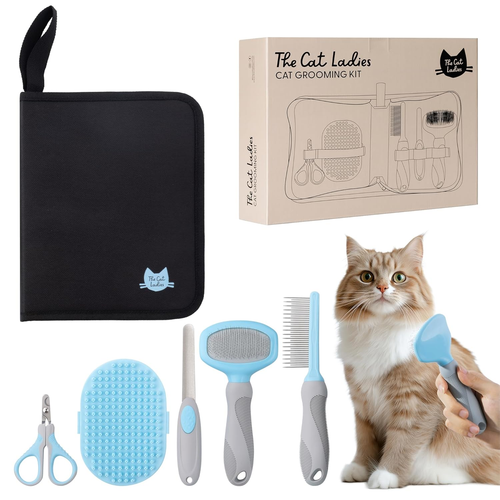 Cat Grooming Kit 5 PC Brushes Comb Matted Fur Undercoat Deshedding Hair ...