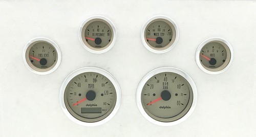DOLPHIN GAUGES 6 GPS STREET ROD GAUGE SET STREET ROD HOT ROD, UNIVERSAL ...