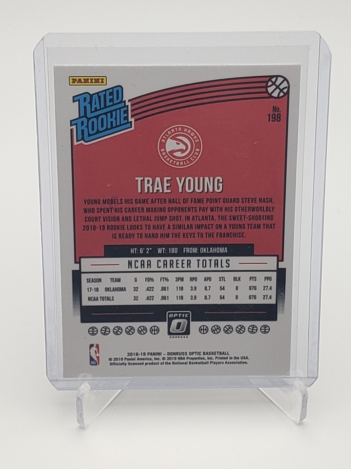 2018-19 Panini Donruss Optic Rated Rookie #198 Trae Young RC Atlanta ...