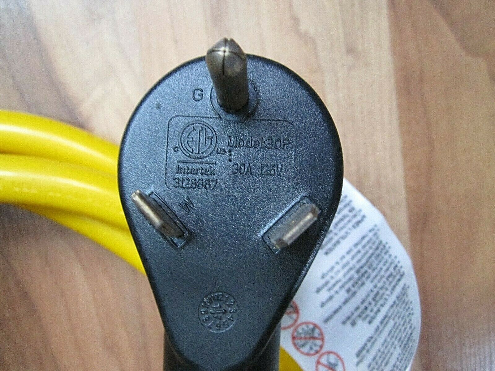 INTERTEK 3126867 12 FT RV MARINE SHORE POWER SUPPLY CORD CABLE HOOKUP ...