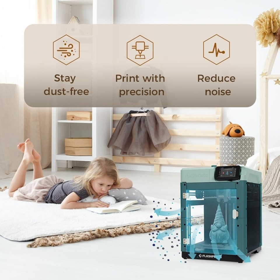 FLASHFORGE Adventurer 5M 3D Printer Enclosure Kit Safer & Quieter Cover ...