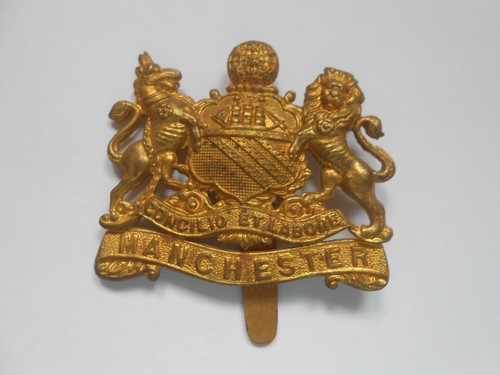 1914 gilt metal THE MANCHESTER REGT inc SERVICE BATTALIONS ( PALS ) CAP ...