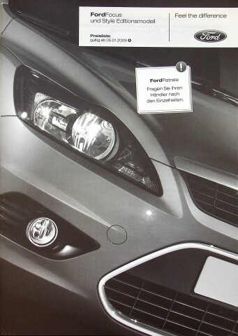 287522) Ford Focus - Preisliste & Extras - Prospekt 01/2009 | eBay.de