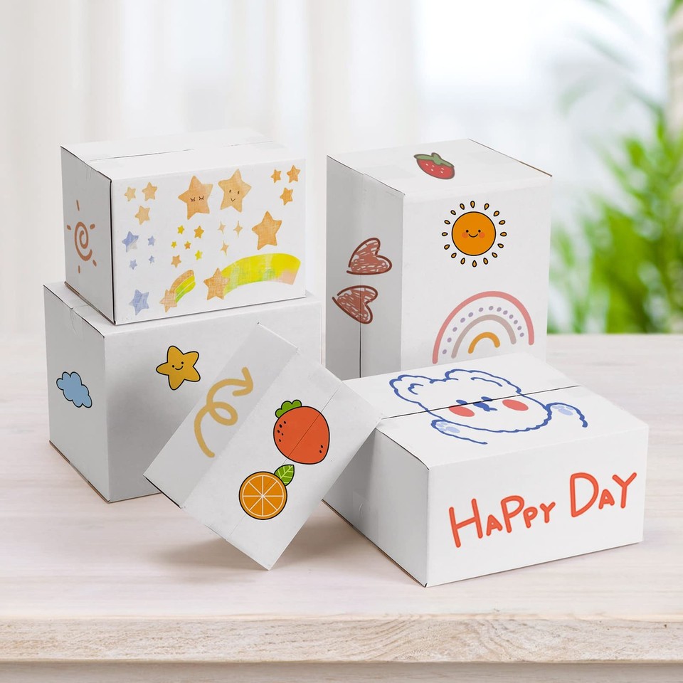 SPEPLA 40 Pack Small Shipping Boxes 8x6x6 Inches, White Corrugated ...