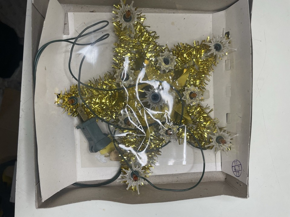 Vtg 11 Lites Blinking 8" Star Tree Topper Missing Bulbs | eBay