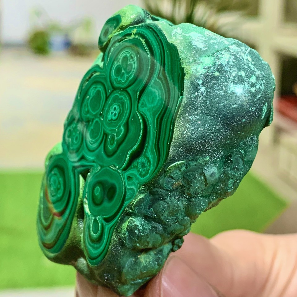 145G Natural glossy Malachite transparent cluster rough mineral sample ...