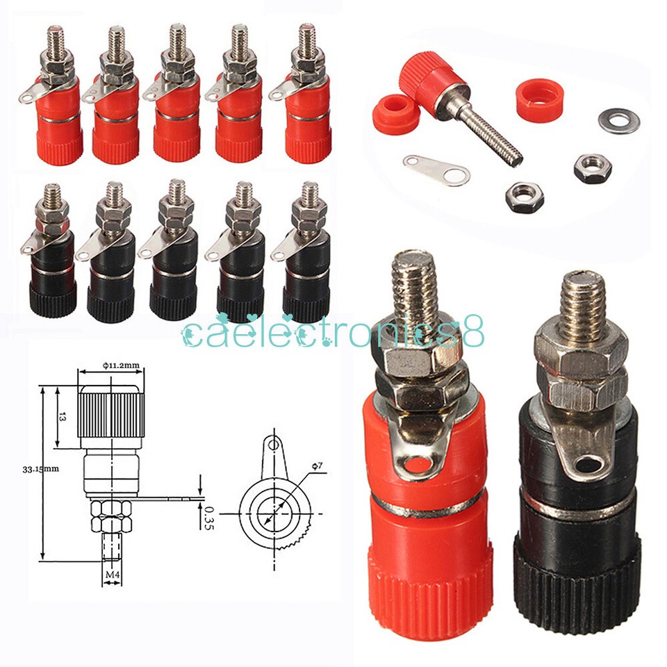 4PCS 4mm JS-910B Banana Plug Jack Socket Female Binding Post for ...